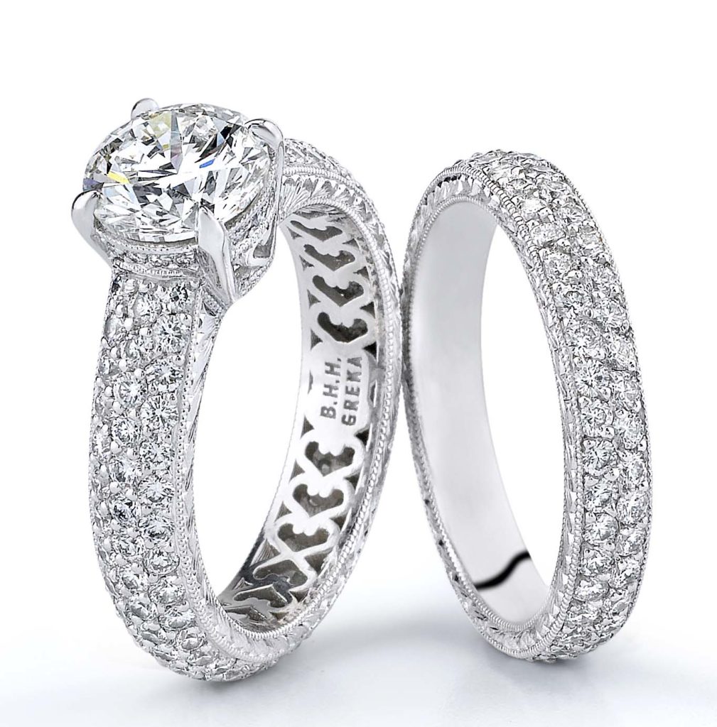 Engagement ring with Matching Band in Platinum | Supershy